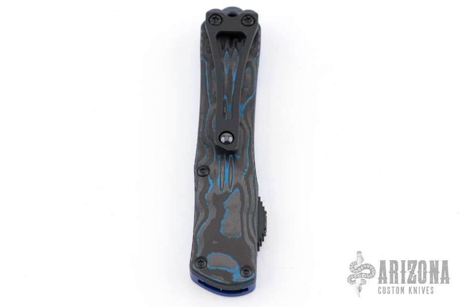 Manticore-S Double Edge DLC Blue Camo Carbon Blue Handle - Arizona Custom Knives