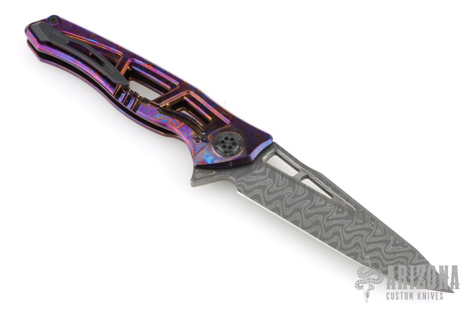 MM35-1-B Killer Whale - Damascus and Timascus - Arizona Custom Knives