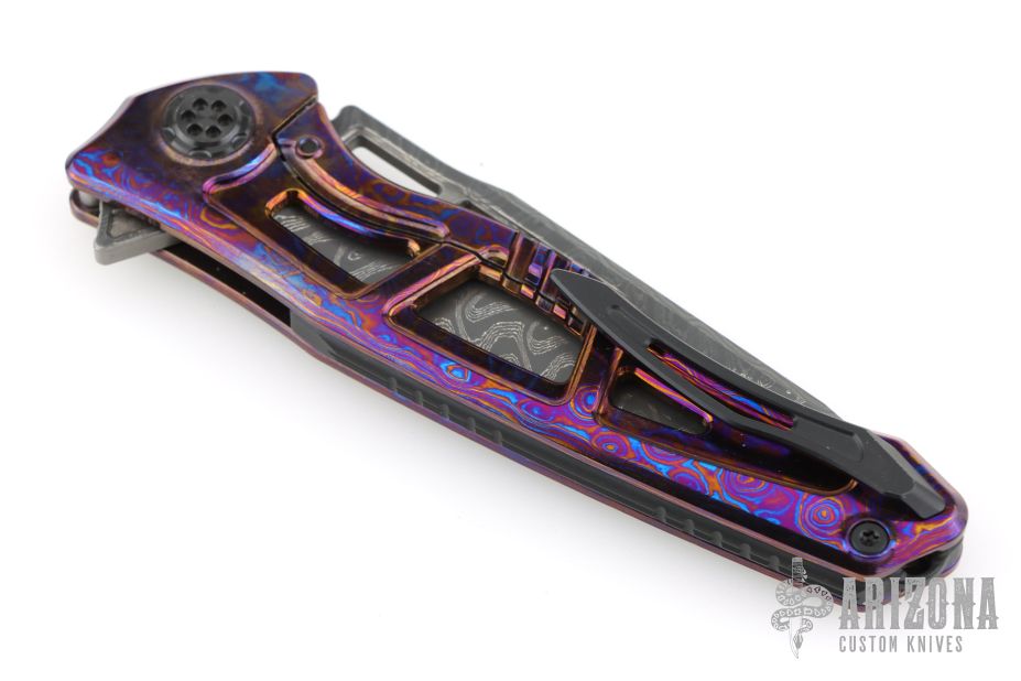 MM35-1-B Killer Whale - Damascus and Timascus - Arizona Custom Knives