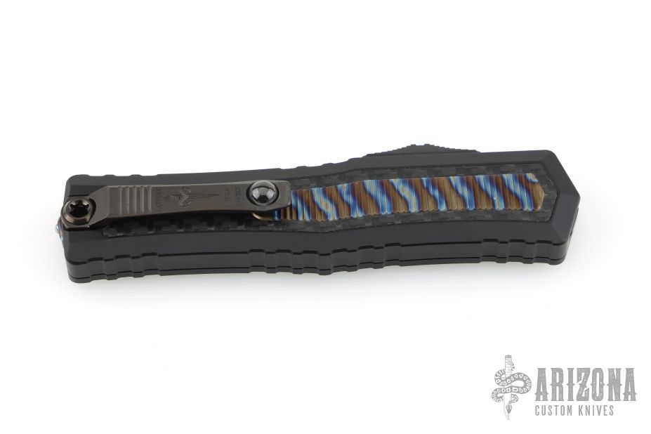 Atreus D/E DLC Cryo Ice w/ Flamed Ti and CF Inlays - Arizona Custom Knives