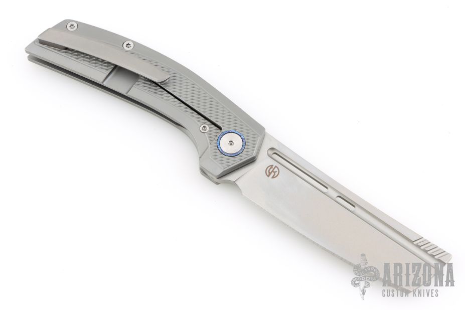 Nakiri Folding Knife Titanium & Timascus Handle - Arizona Custom Knives