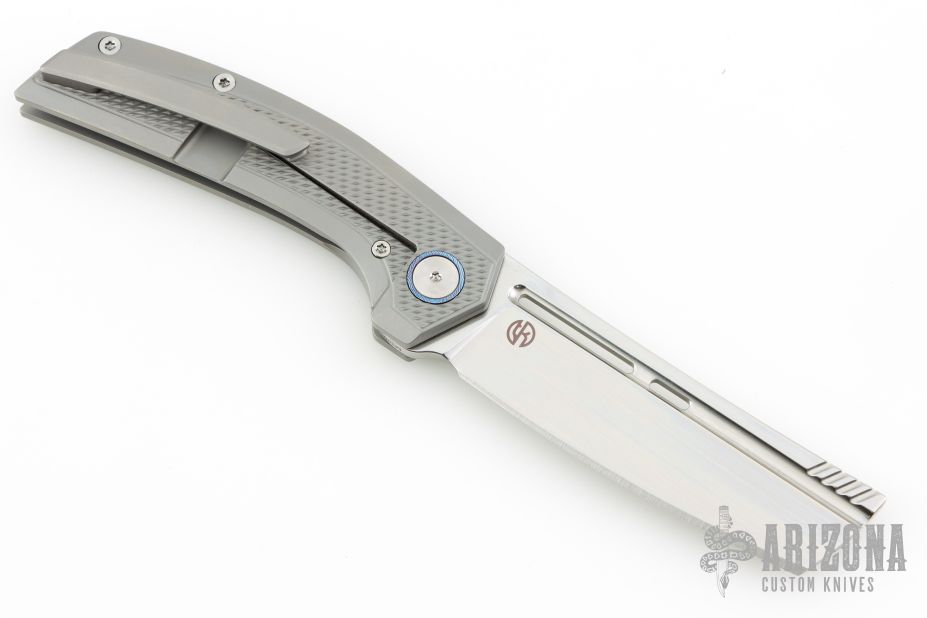 Nakiri Folding Knife Titanium & Timascus Handle Semi-Mirror - Arizona ...