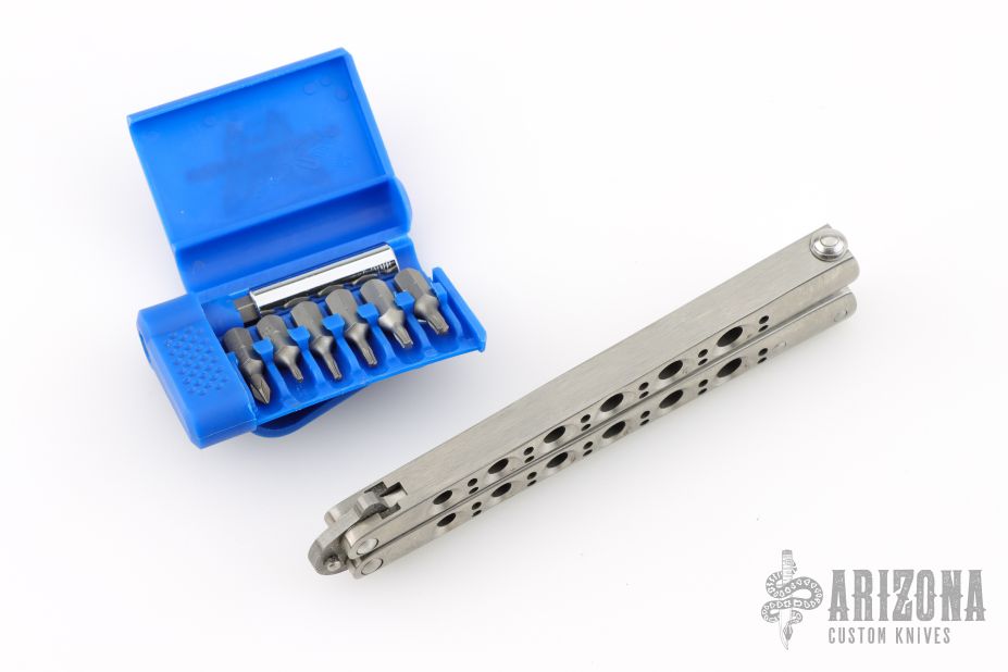 42DM-09 Model 42 Balisong - Devin Thomas Damascus - Arizona Custom Knives