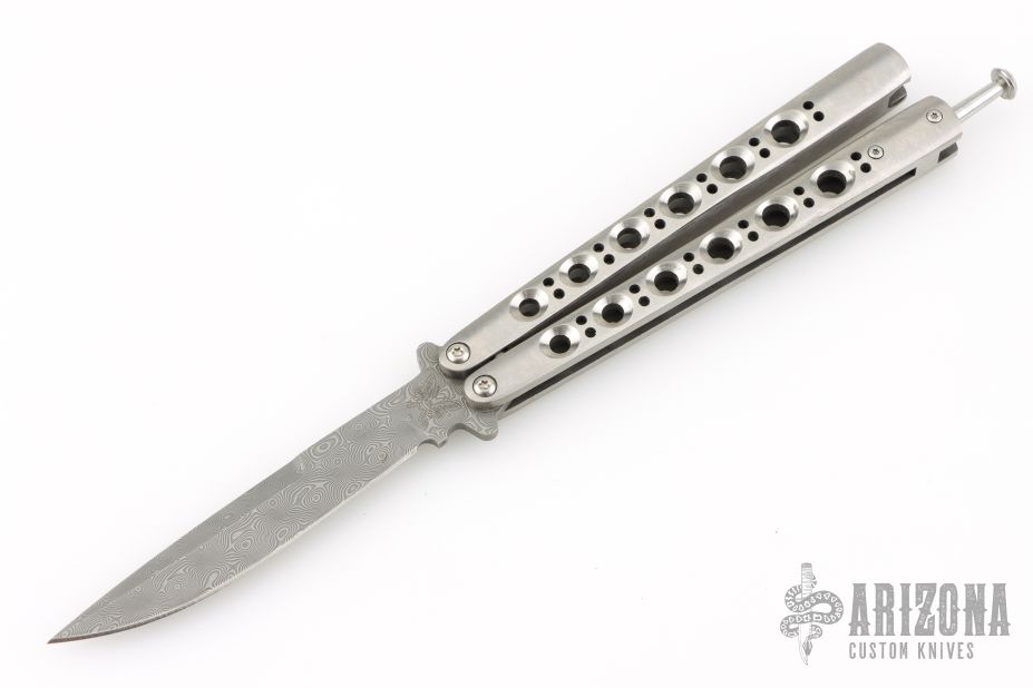 42DM-09 Model 42 Balisong - Devin Thomas Damascus - Arizona Custom Knives