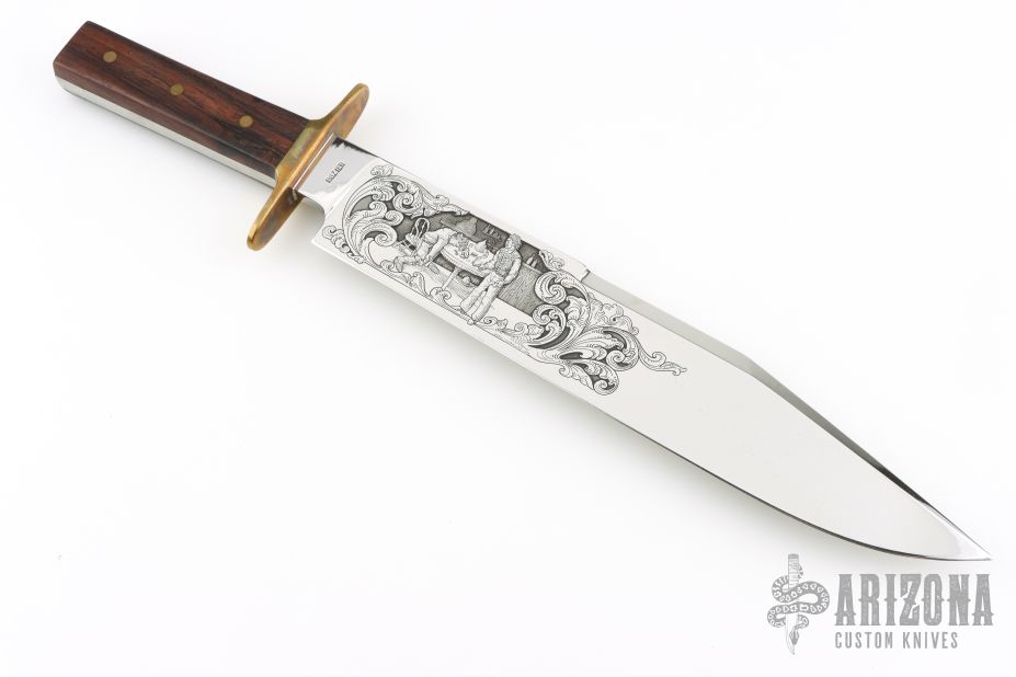 Shaw-Leibowitz Engraved Bowie - Western Bar Room Gambling Scene w ...