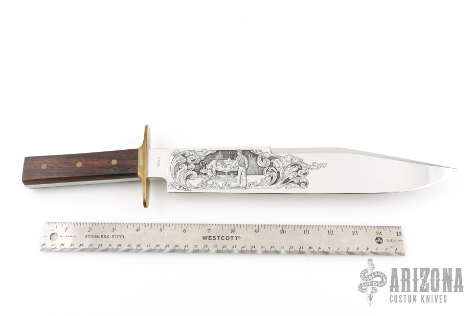 Shaw-Leibowitz Engraved Bowie - Western Bar Room Gambling Scene w ...