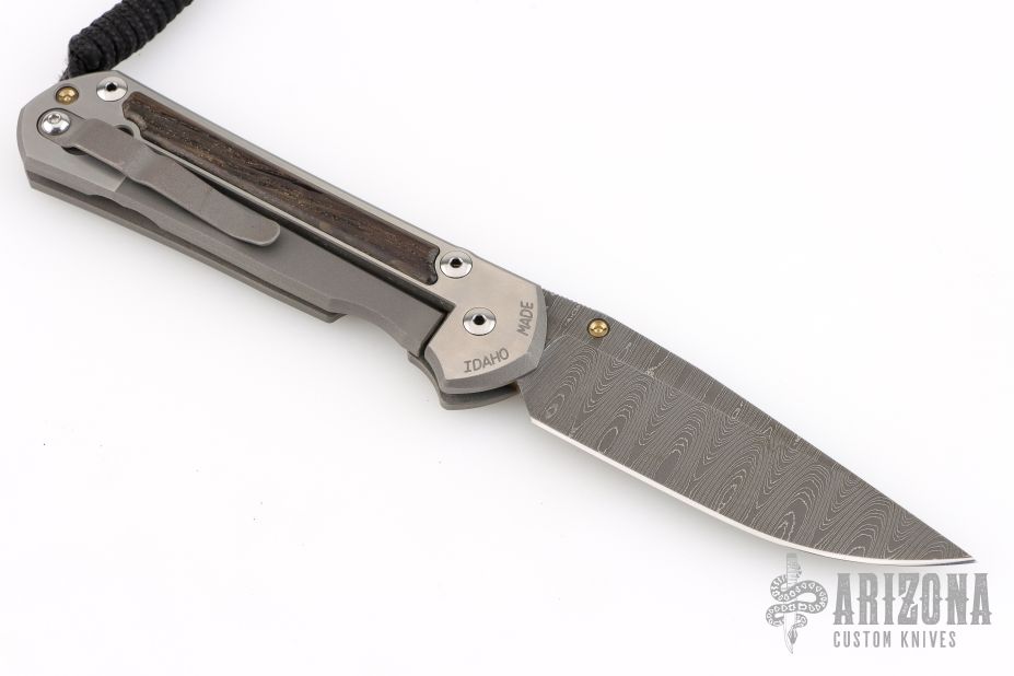 Large Sebenza 21 Bog Oak Inlay - Devin Thomas Ladder Damascus - Arizona ...