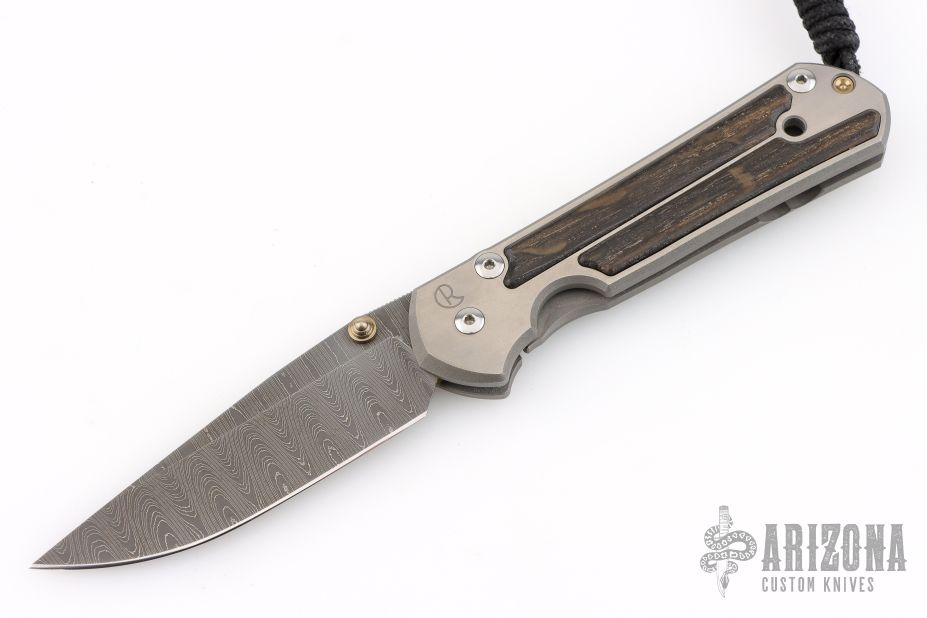 Large Sebenza 21 Bog Oak Inlay - Devin Thomas Ladder Damascus - Arizona ...