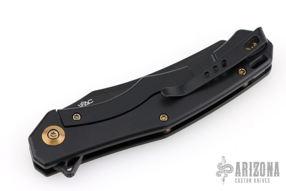 22010G-3 RekkeR - Frame Lock Golden & Black Titanium Black CPM 20CV ...