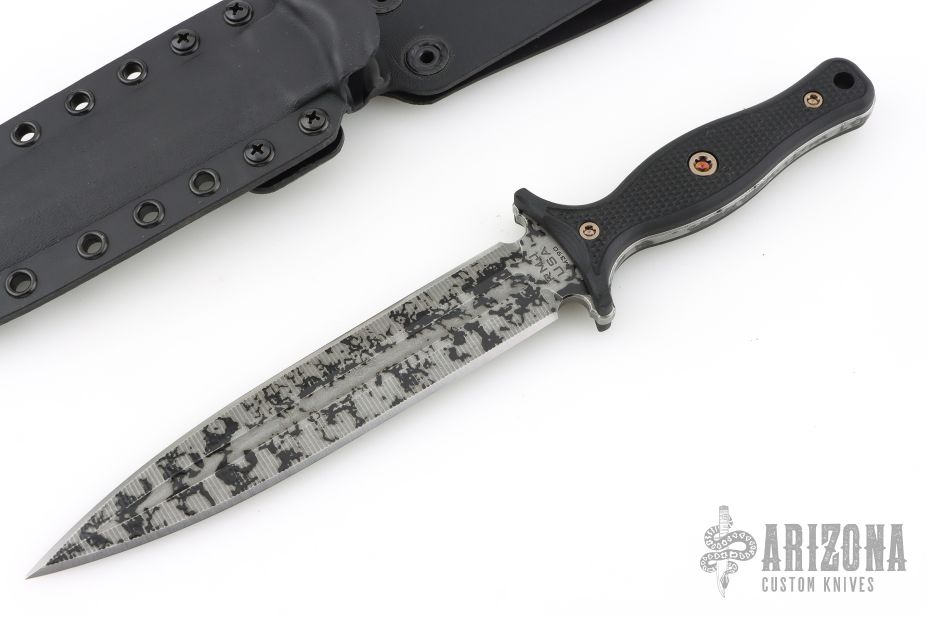 Kilroy - Black Cerakote Acid Etch Black - Arizona Custom Knives
