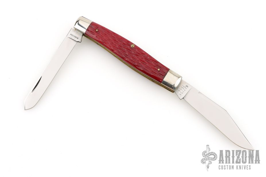 622751 2-Blade Stockman - Red Pick Bone 1994 - Arizona Custom Knives