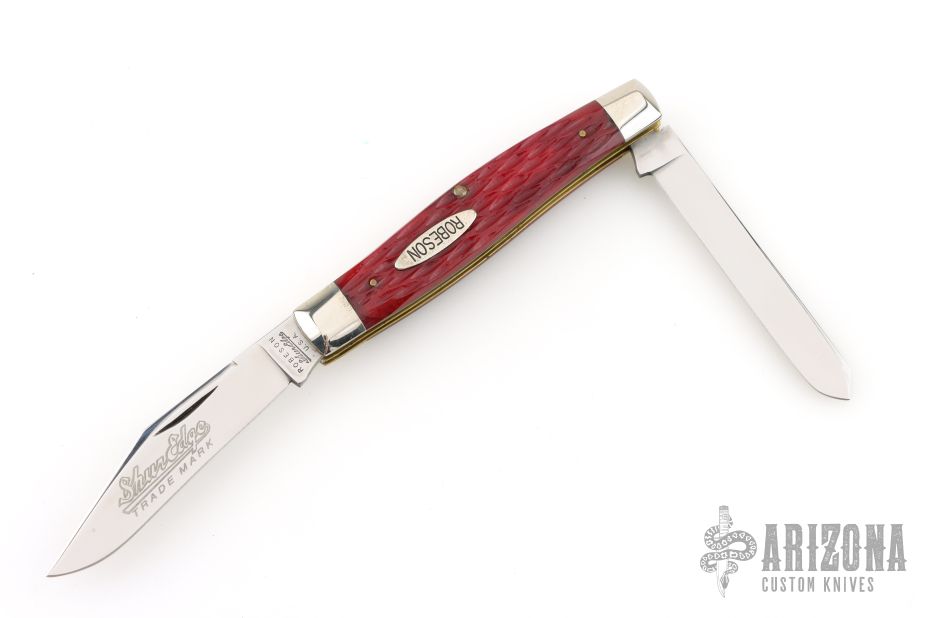 622751 2-Blade Stockman - Red Pick Bone 1994 - Arizona Custom Knives