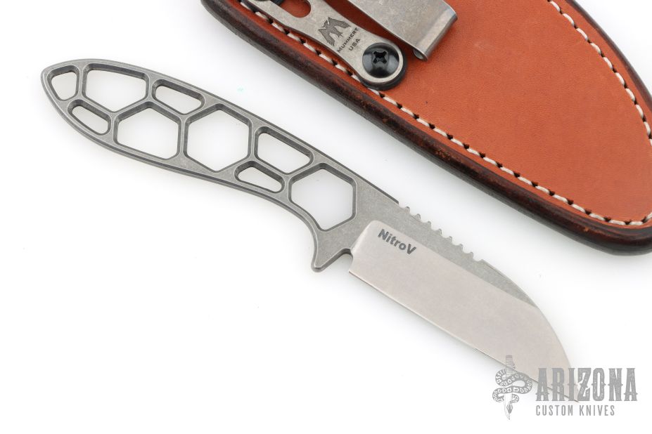 Tom Krein Honeycomb Wharnie Two Tone Finish NitroV - Arizona Custom Knives