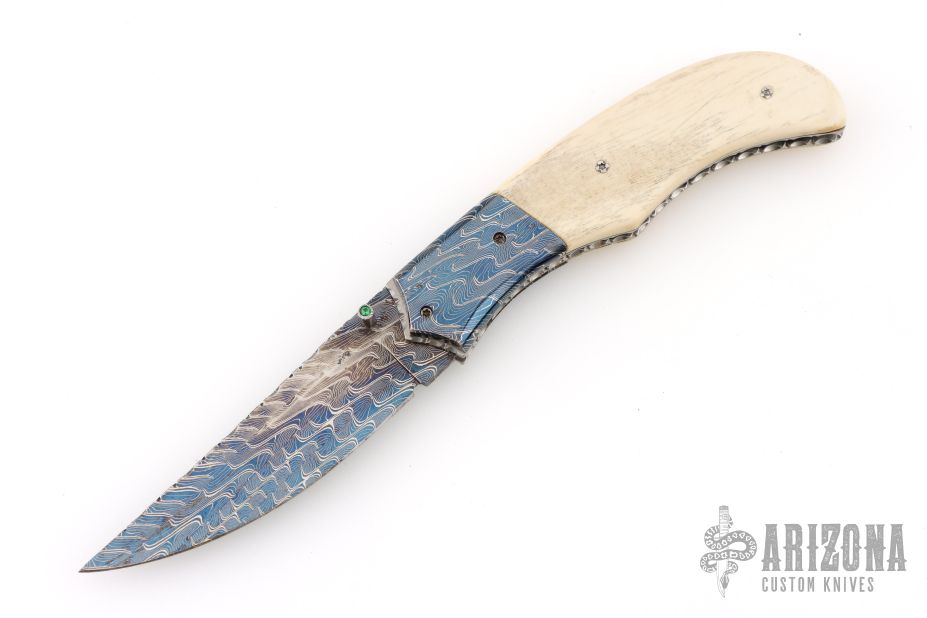 Damascus Linerlock - Arizona Custom Knives
