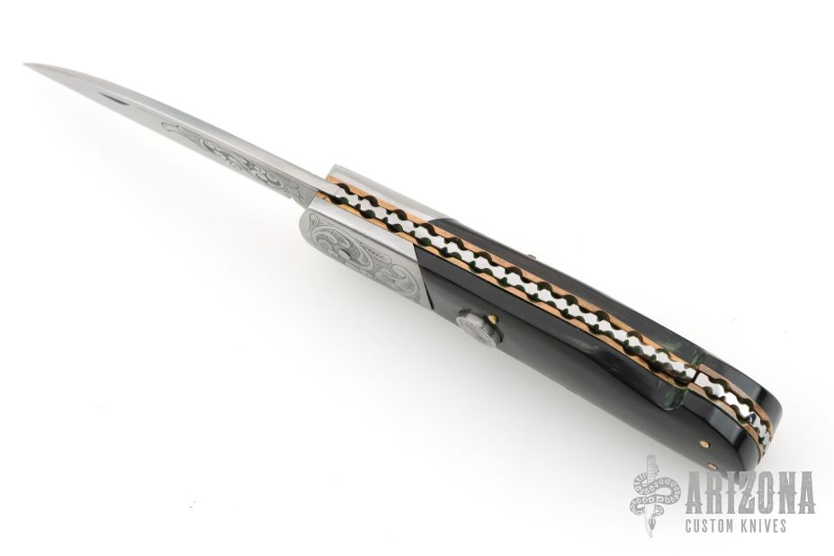 Engraved Lockback D/A Auto - Broken Spring - Arizona Custom Knives