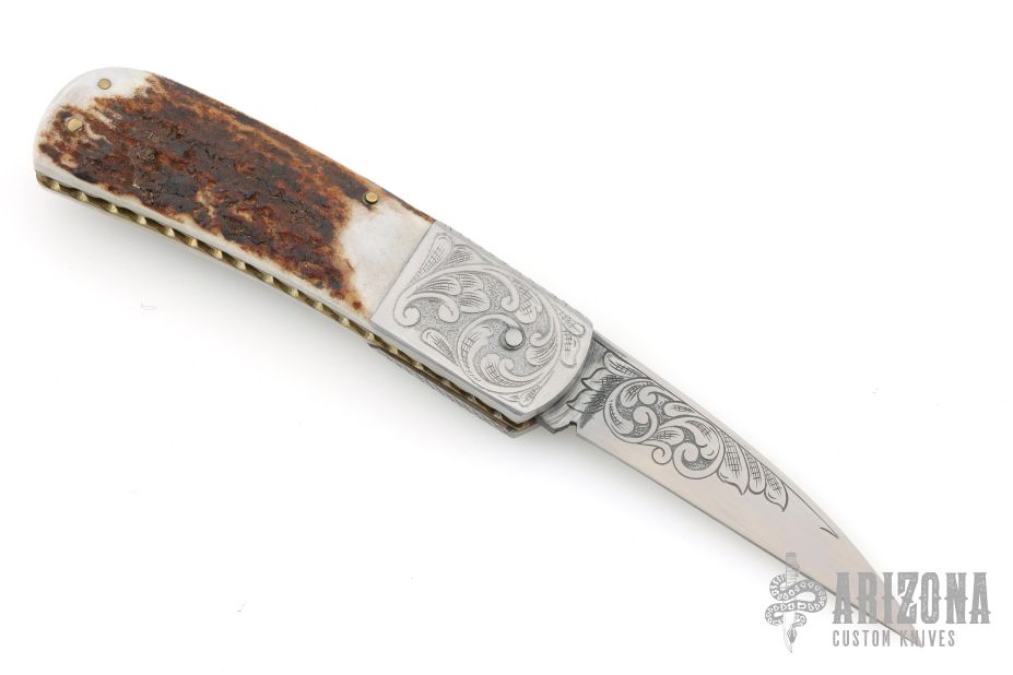 Engraved Bolster Release Auto - Arizona Custom Knives