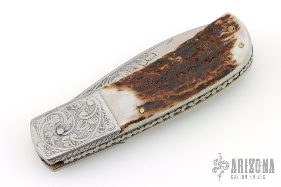Engraved Bolster Release Auto - Arizona Custom Knives