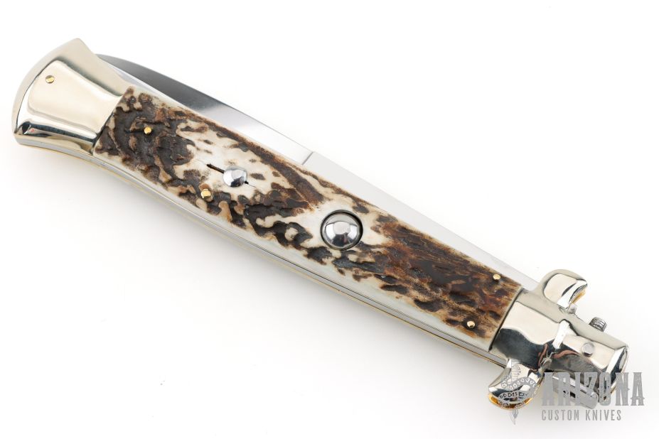15" Large Stag Picklock Auto - Arizona Custom Knives