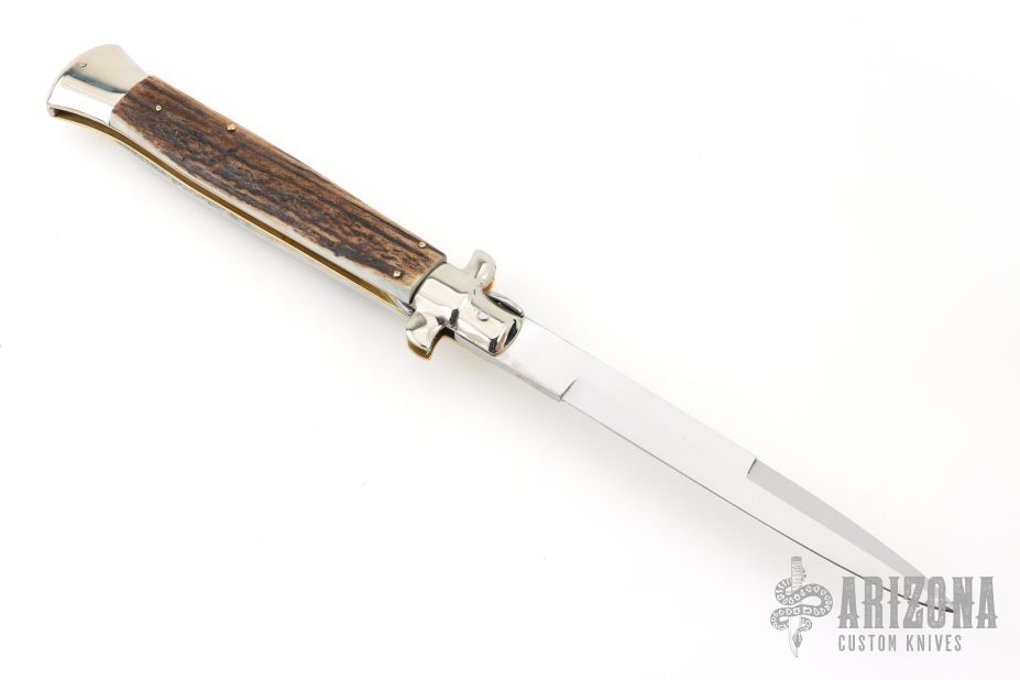 15" Large Stag Picklock Auto - Arizona Custom Knives
