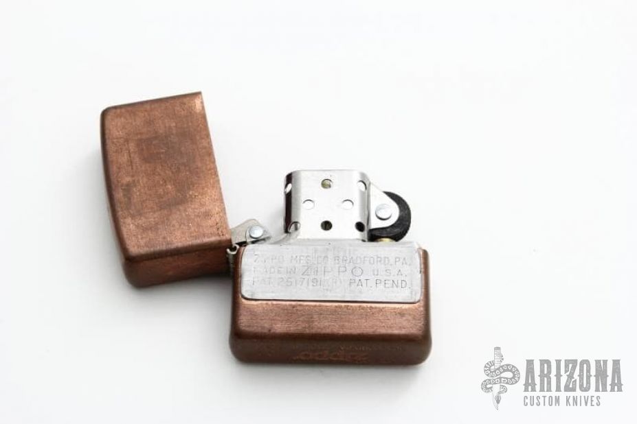 #56 Copper Zippo-by-Nick-Pell - Arizona Custom Knives