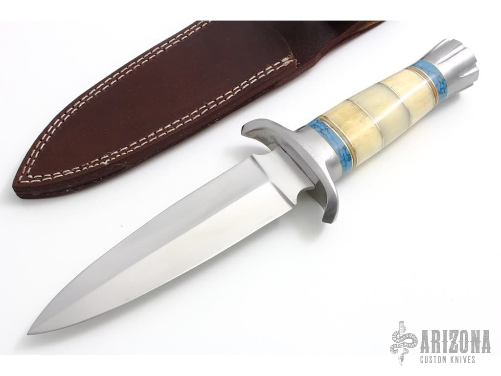Bone and Turquoise Dagger-by--MAGMA Knives - Arizona Custom Knives