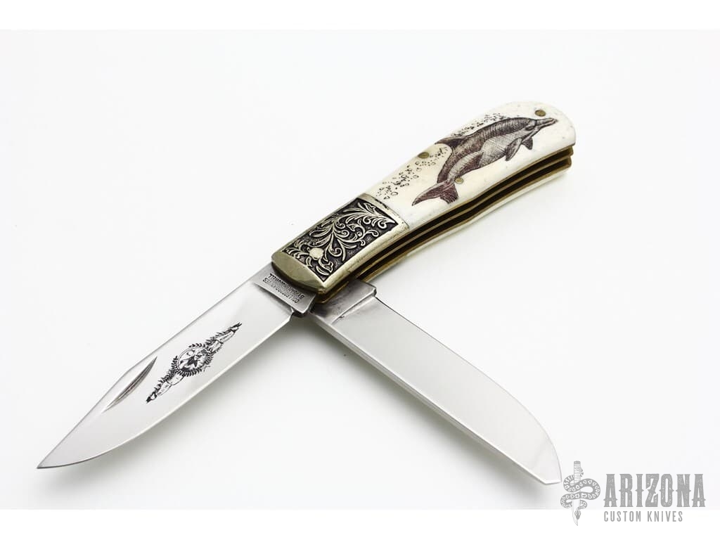 2 Blade Dolphin Slipjoint-by-Sam-McDowell - Arizona Custom Knives