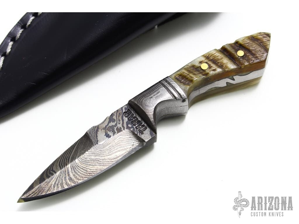 Mini Damascus Fixed Blade - Arizona Custom Knives