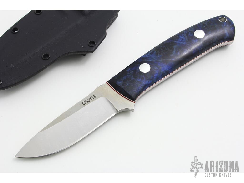 Drop Point Hunter Blue Maple by Dan Crotts Knives - Arizona Custom Knives
