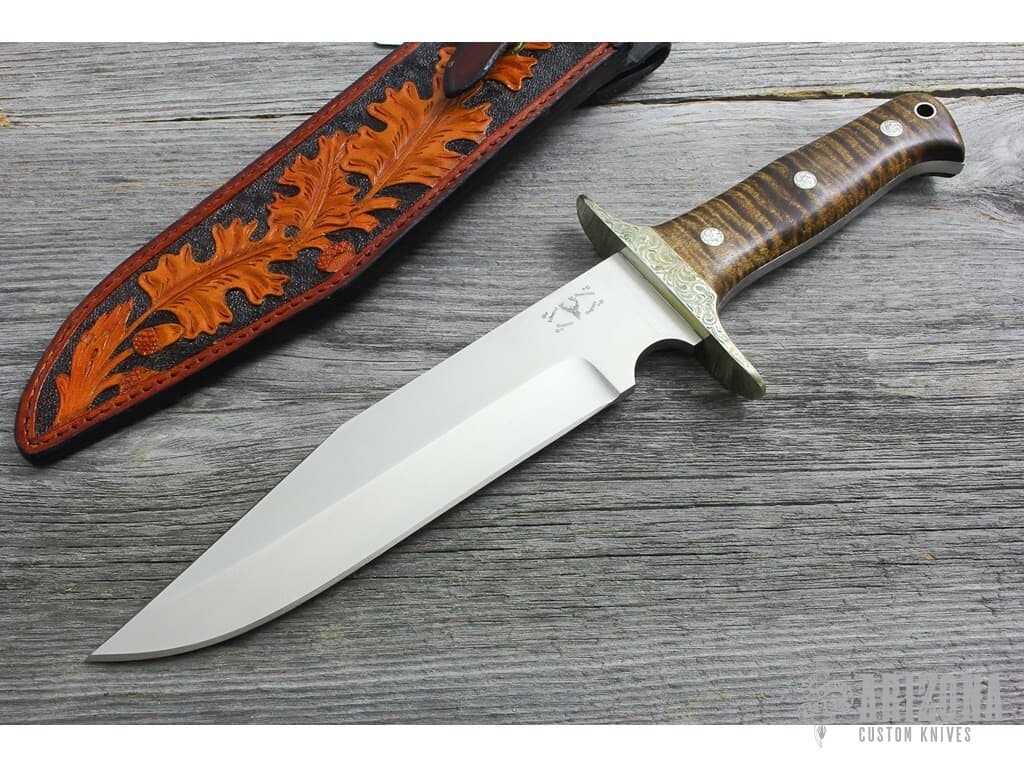 Engraved Bowie-by-Edmund-Davidson - Arizona Custom Knives