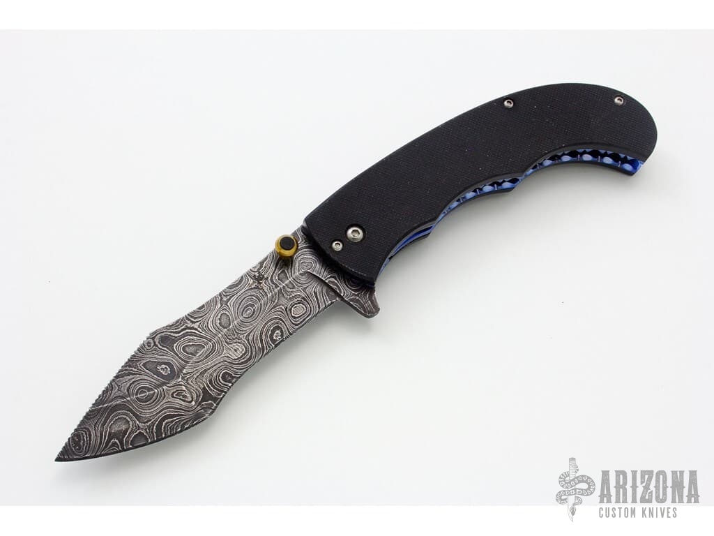Damascus Tactical Folder - Arizona Custom Knives