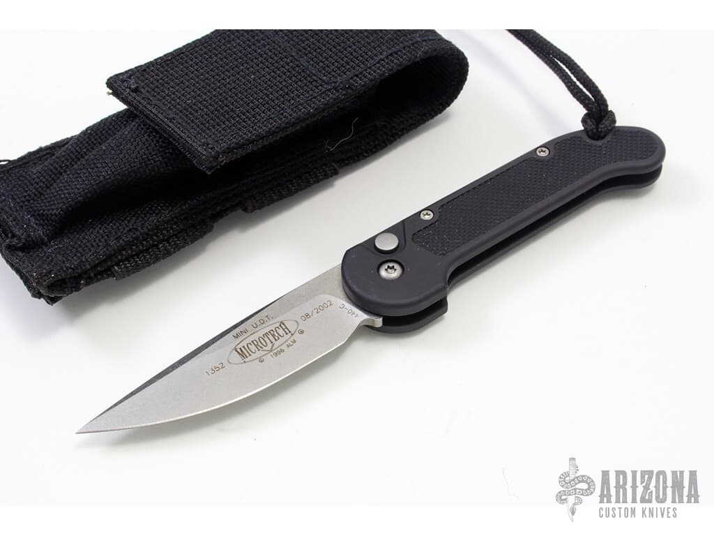 Mini UDT Stonewash Plain #1352 by Microtech Knives - Arizona Custom Knives