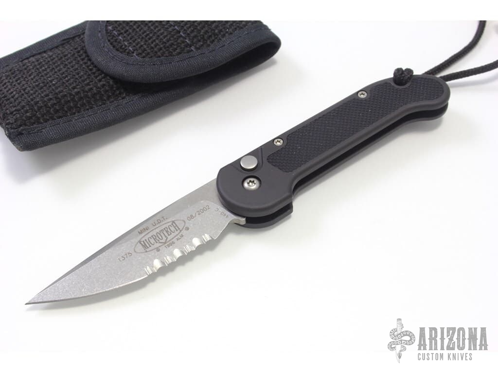 Mini UDT Stonewash Serrated #1375 by Microtech Knives - Arizona Custom ...