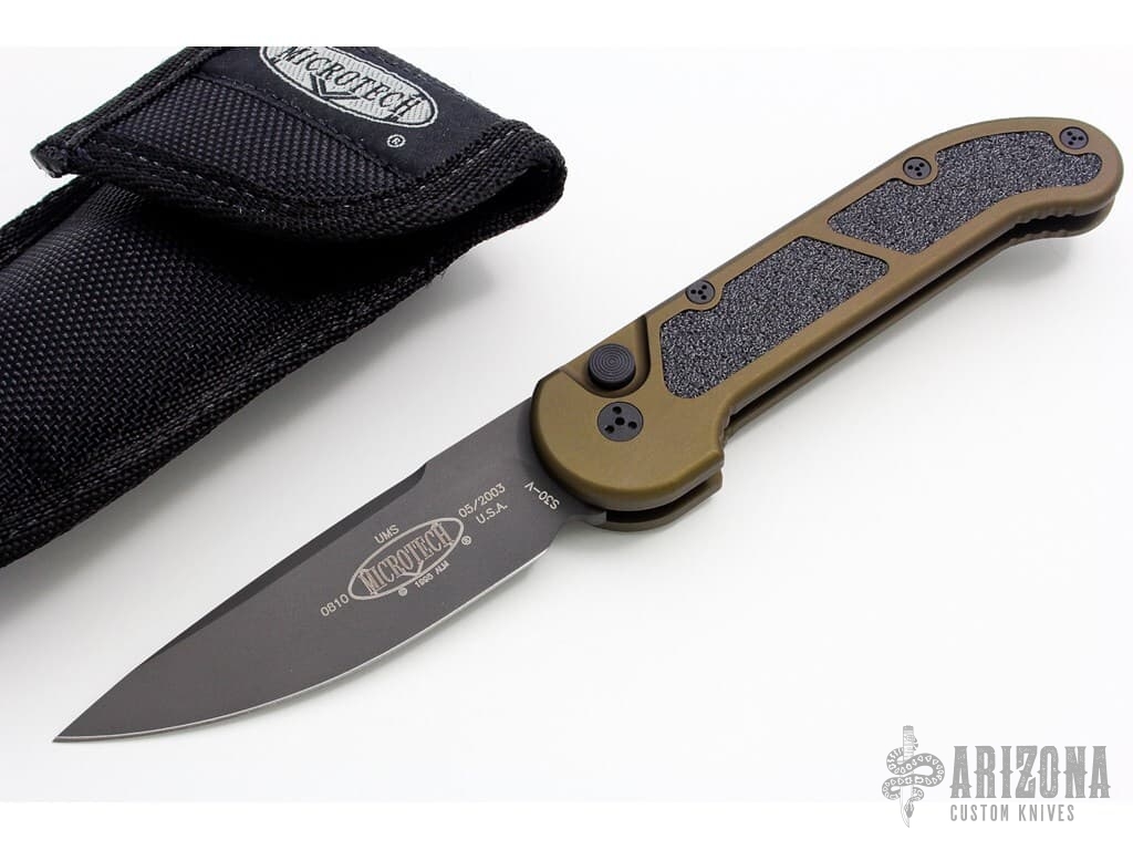 UMS Green Handle Black Plain #0810 05/2003 by Microtech - Arizona ...