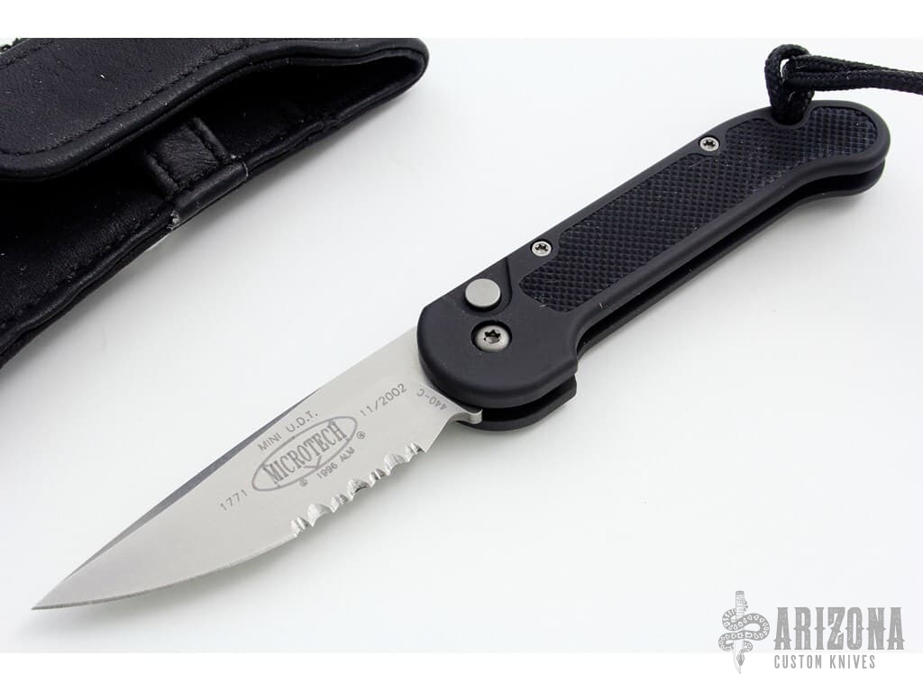 Mini UDT Stonewash Serrated #1771 by Microtech - Arizona Custom Knives