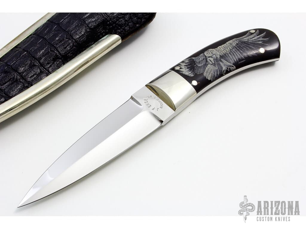 Boot Knife w/ Scrimshaw - Arizona Custom Knives