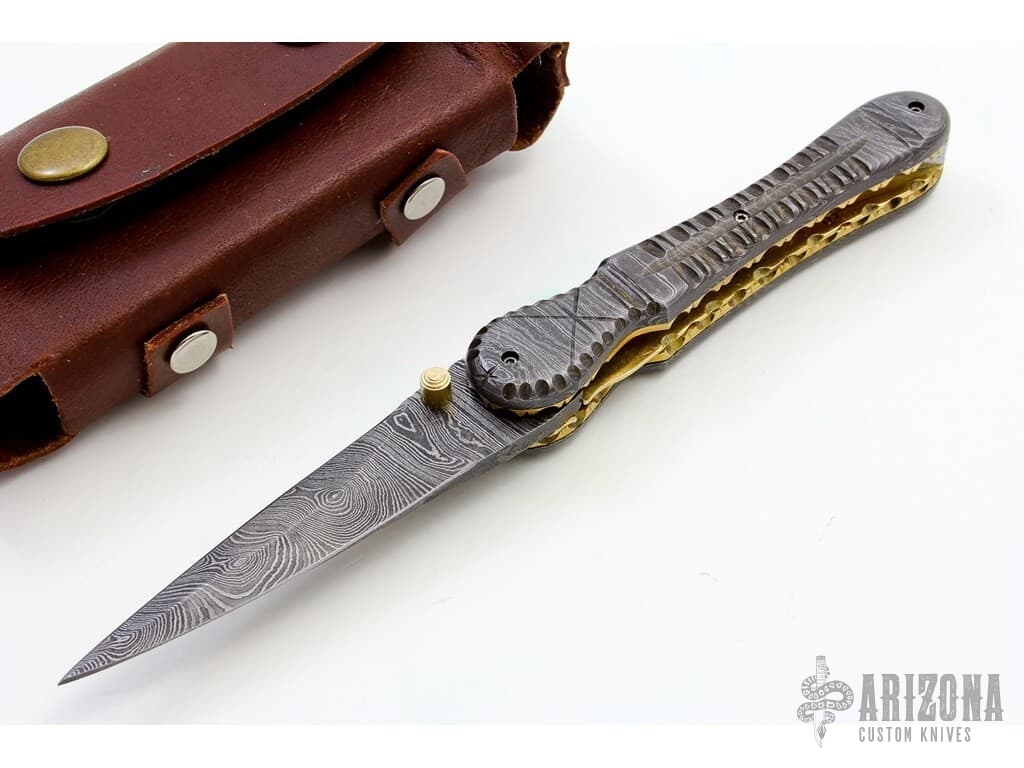 Damascus Folding Dagger - Arizona Custom Knives