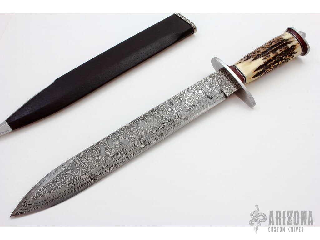 Meteorite Damascus Bowie | Arizona Custom Knives