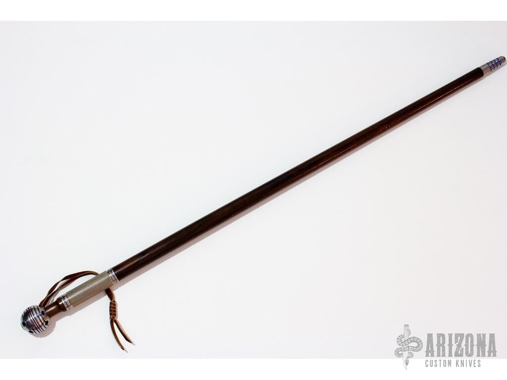 Wood and Titanium Cane - Arizona Custom Knives