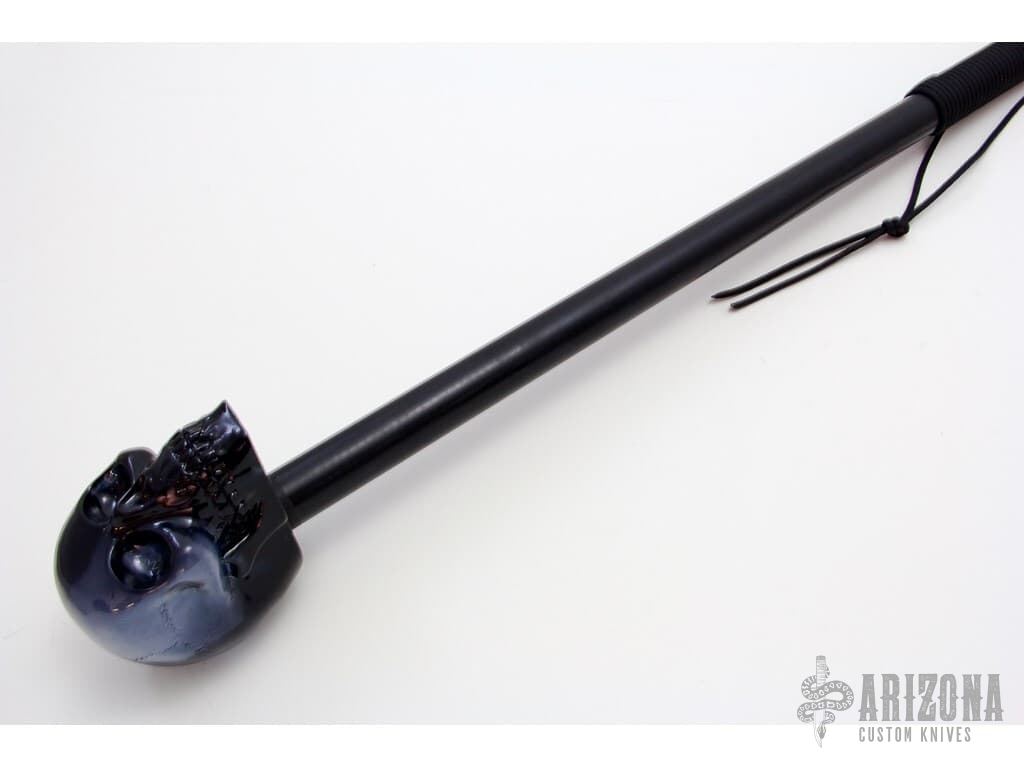 HALLOWEEN SPECIAL - Black Crystal Skull Knocker - Arizona Custom Knives