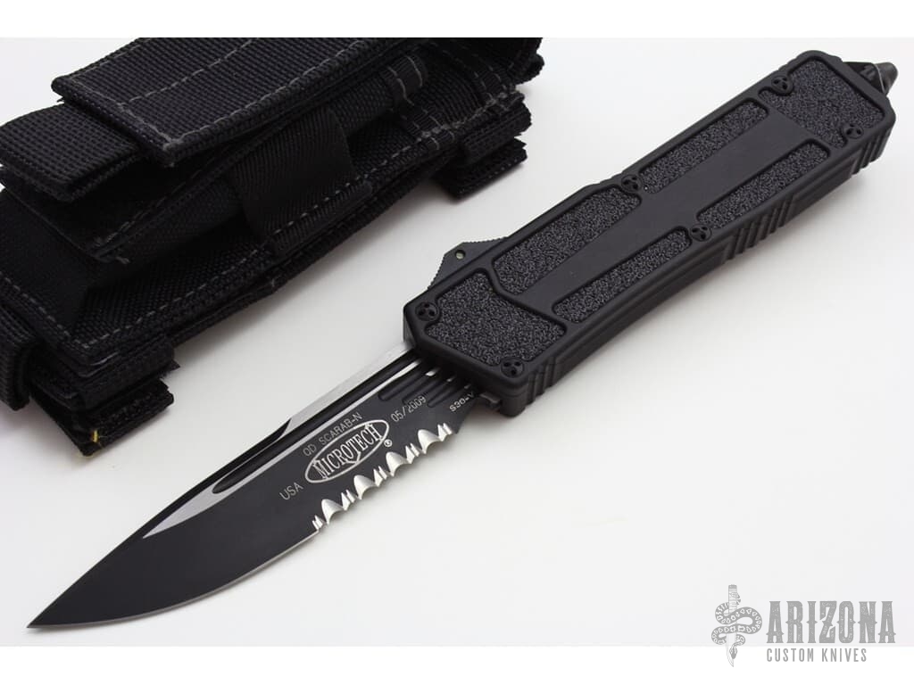 QD Scarab Navy Black Serrated 05/2009 Cage 58283 - Arizona Custom Knives