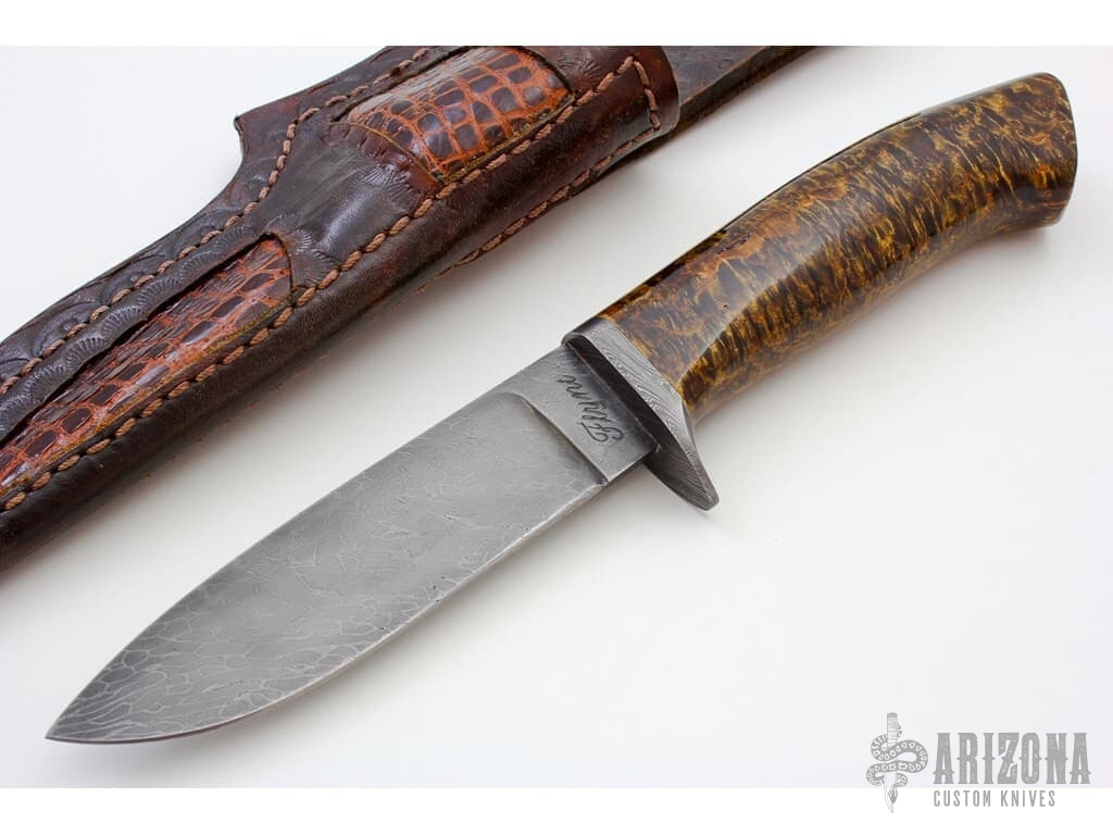 Cable Damascus Skinner - Arizona Custom Knives