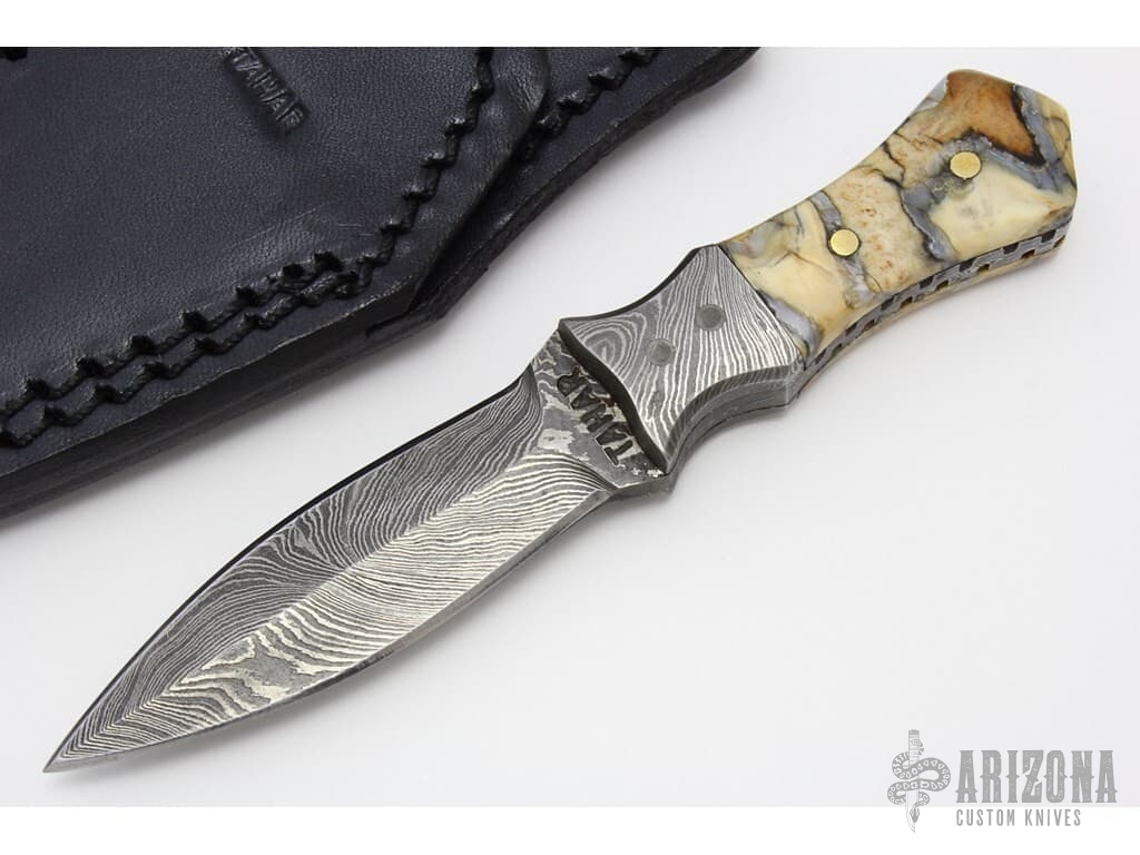 Mini Damascus Neck Knife - Arizona Custom Knives
