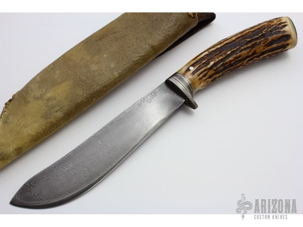 Damascus Green River Utility Knife - Arizona Custom Knives