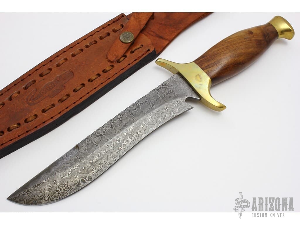 Damascus Recurve Fighter - Arizona Custom Knives