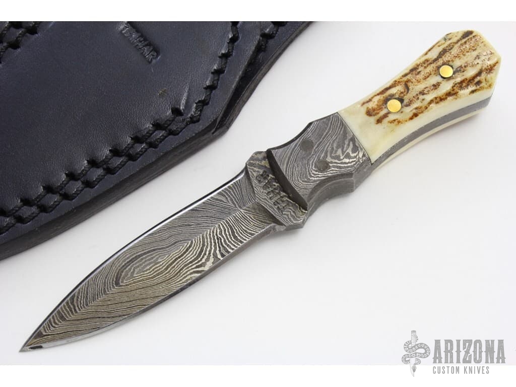 Mini Damascus Neck Knife - Arizona Custom Knives