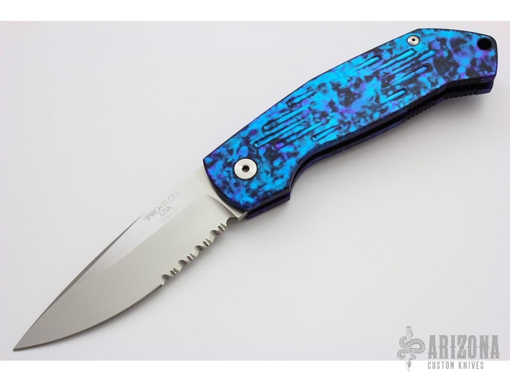 Magic - Jazz Handle Satin Serrated Blade FPR #003 - Arizona Custom Knives