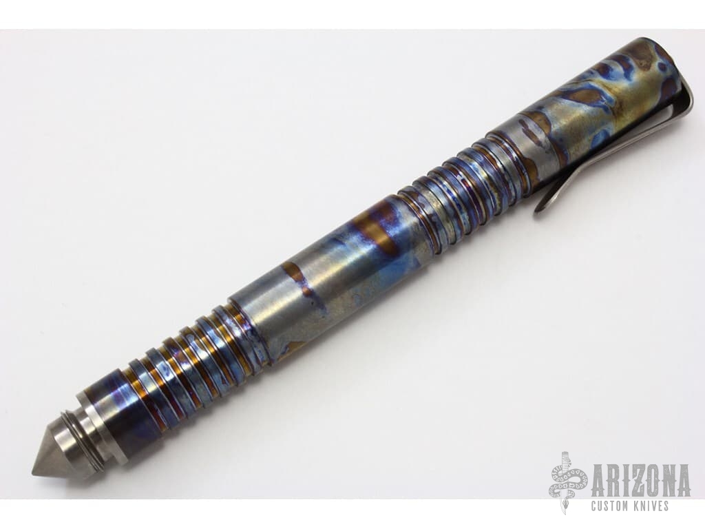 500 Series Ti Screw Cap Pen with Flamed Finish - Arizona Custom Knives