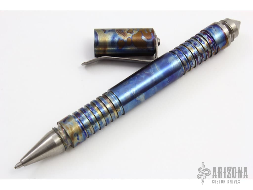 500 Series Ti Screw Cap Pen with Flamed Finish - Arizona Custom Knives