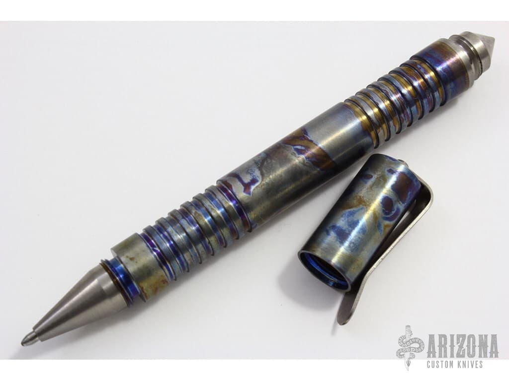500 Series Ti Screw Cap Pen with Flamed Finish - Arizona Custom Knives