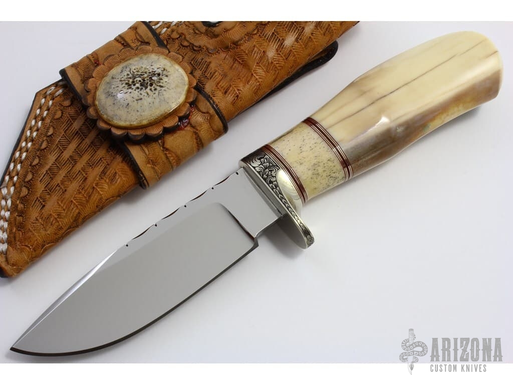 Engraved and Scrimed Drop Point | Arizona Custom Knives